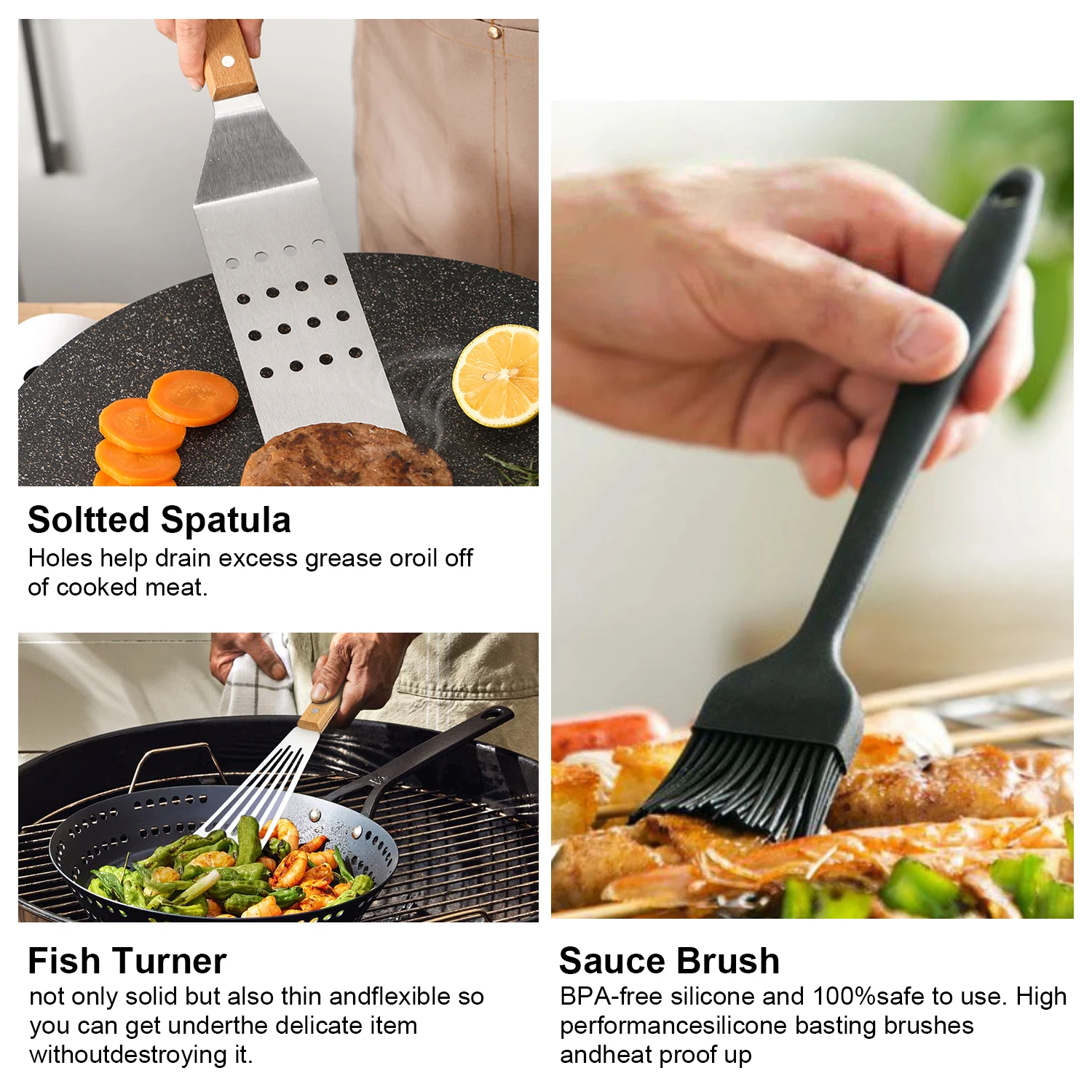 Hot Sale Stainless Steel Outdoor Barbecue Tools Set Teppanyaki Spatula ...