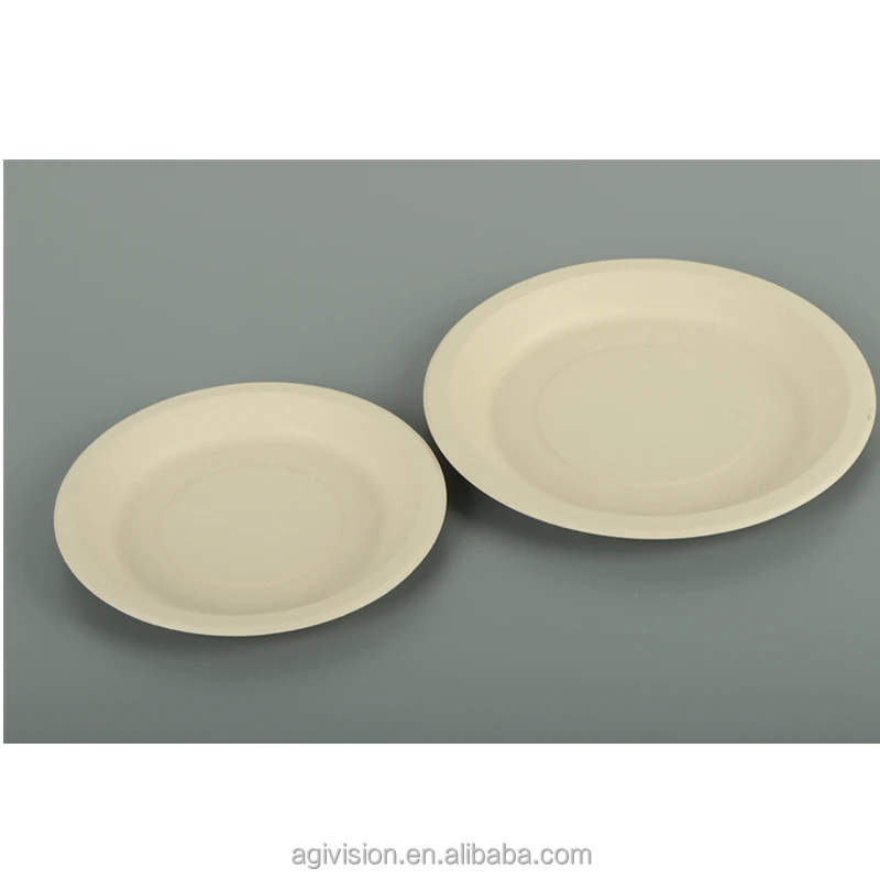 6 Inch Round Disposable Plate Biodegradable Tableware Bamboo Fiber ...