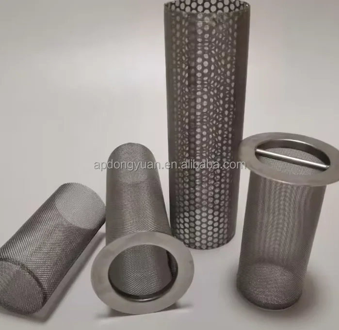 304 316 Stainless Steel Perforated Metal Mesh Tube Round Cylinder ...