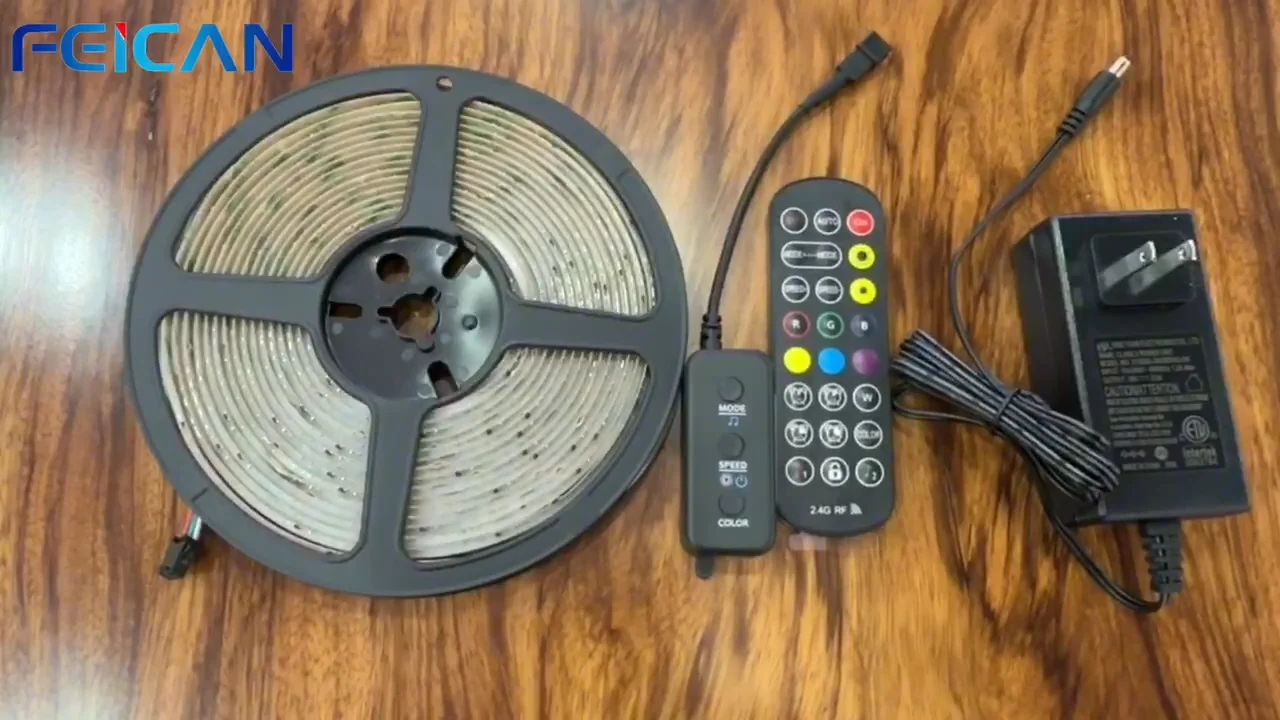 Feican Remote Controlled 24v Rgb Cob Smart Strip Light 3000 4200 6500k ...