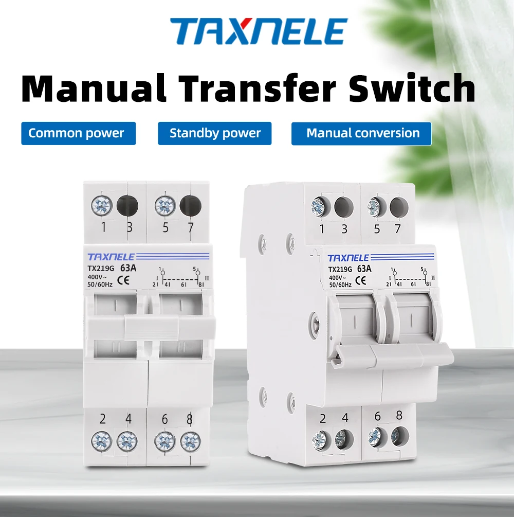 2P 40A 63A MTS Dual Power Manual Transfer Switch 230V 400V