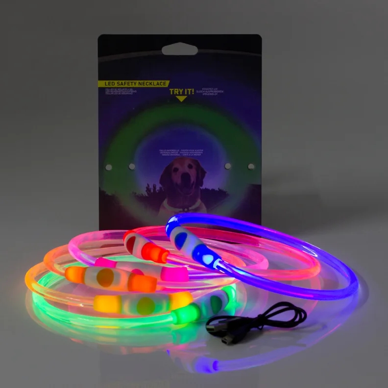 Pet Supplies Dual RGB Color LED Light up Dog Collar Waterproof Cat ...