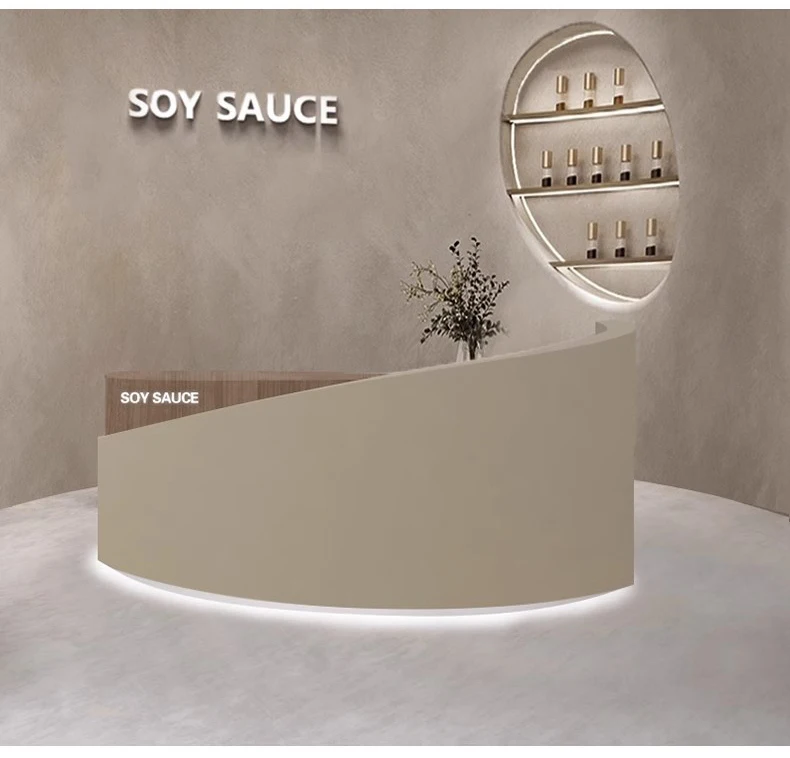 Unique Modern Oval Shape Cafe Reception Desk Modern Style Office ...