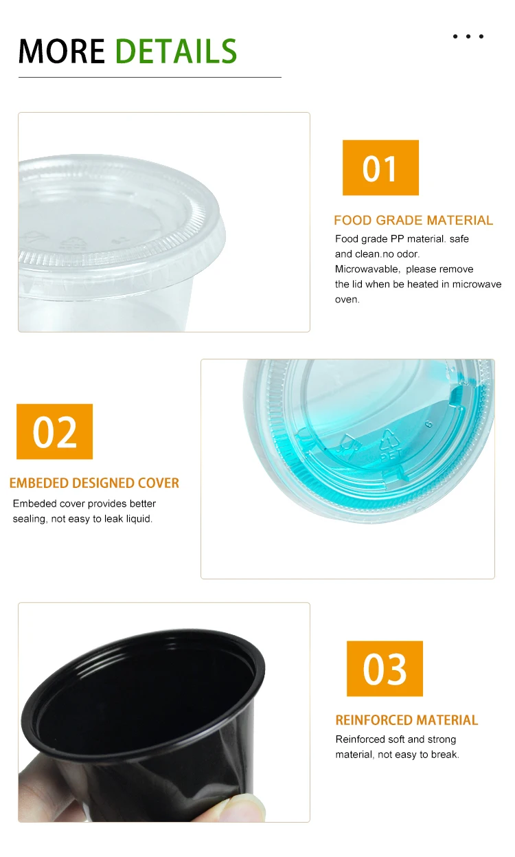 Disposable Sauce Bottle Take Away Food Container 4oz Sauce Cup With Lid ...