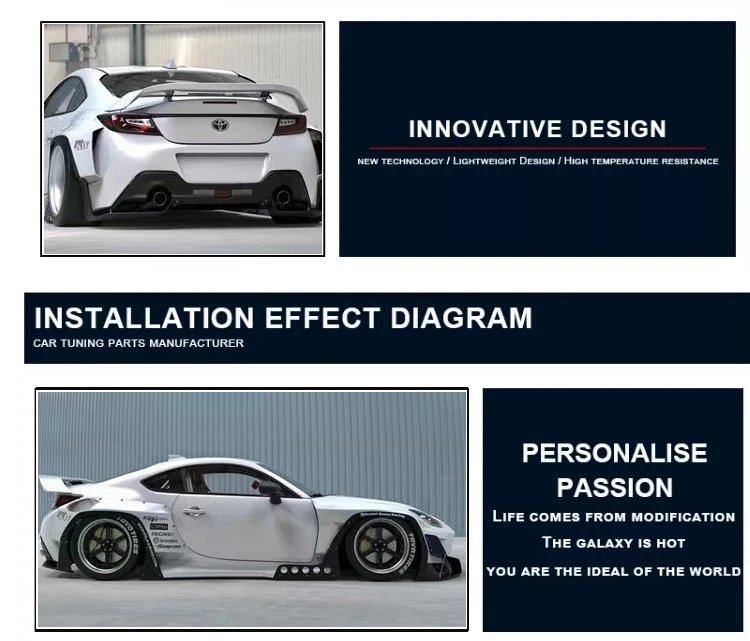 Rocket Bunny Style Body Kit for Toyota GR86 ZN8 BRZ 2022 New Upgrade Conversion Wide Body Front ...