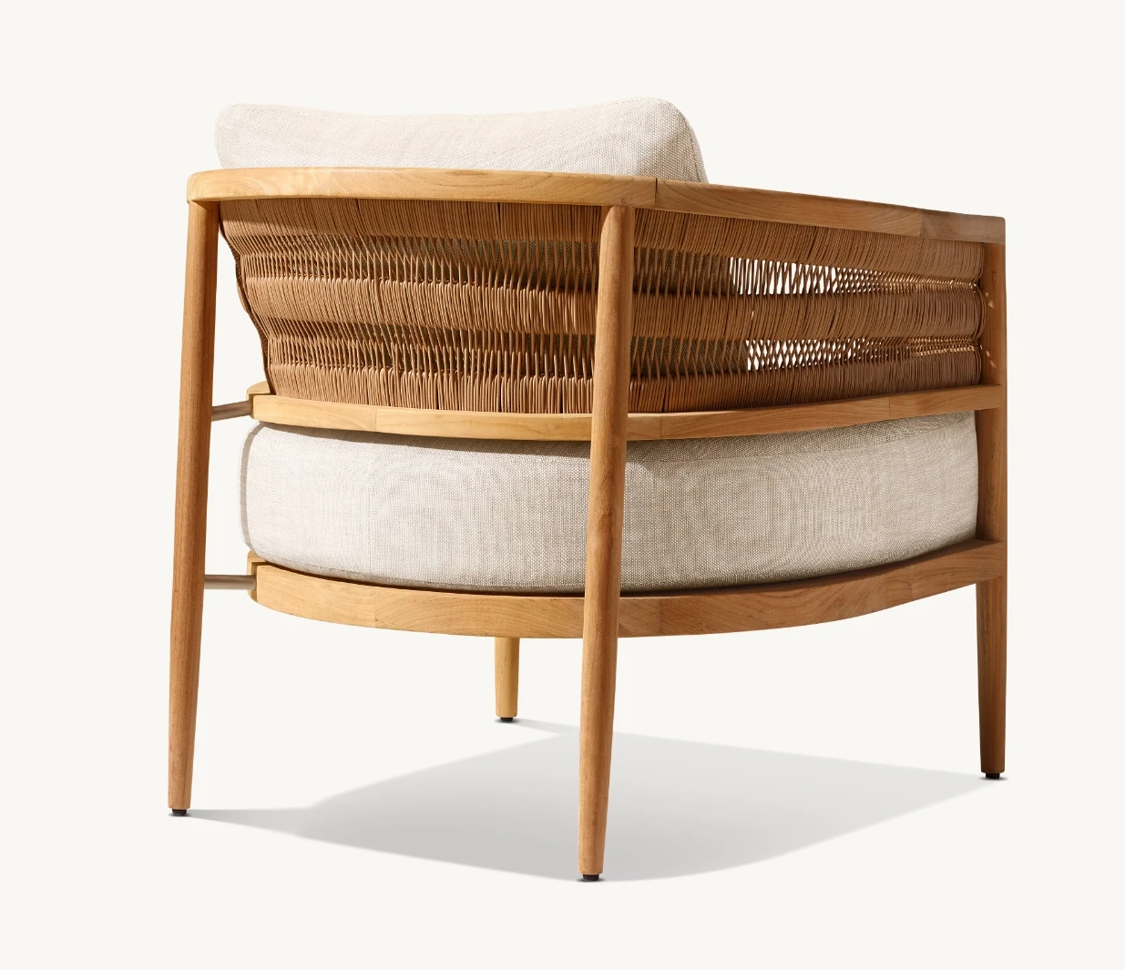 NUSA Modern Design Fields Cane Chair Teak Rattan Lounge