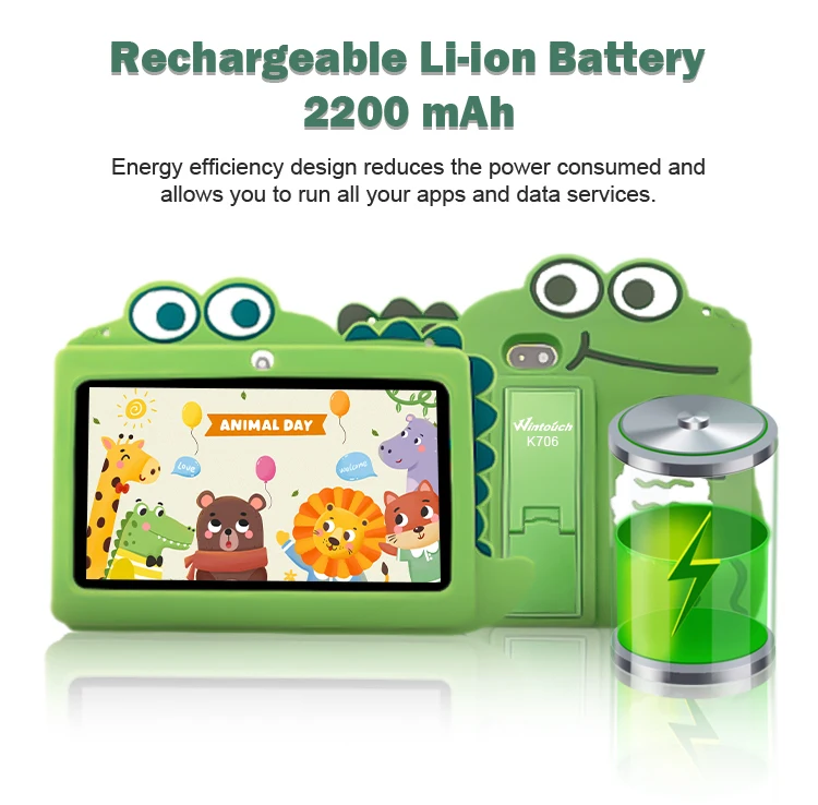 Wintouch 2023 Crocodile Shell Kids Tablet - 7 Inches Android
