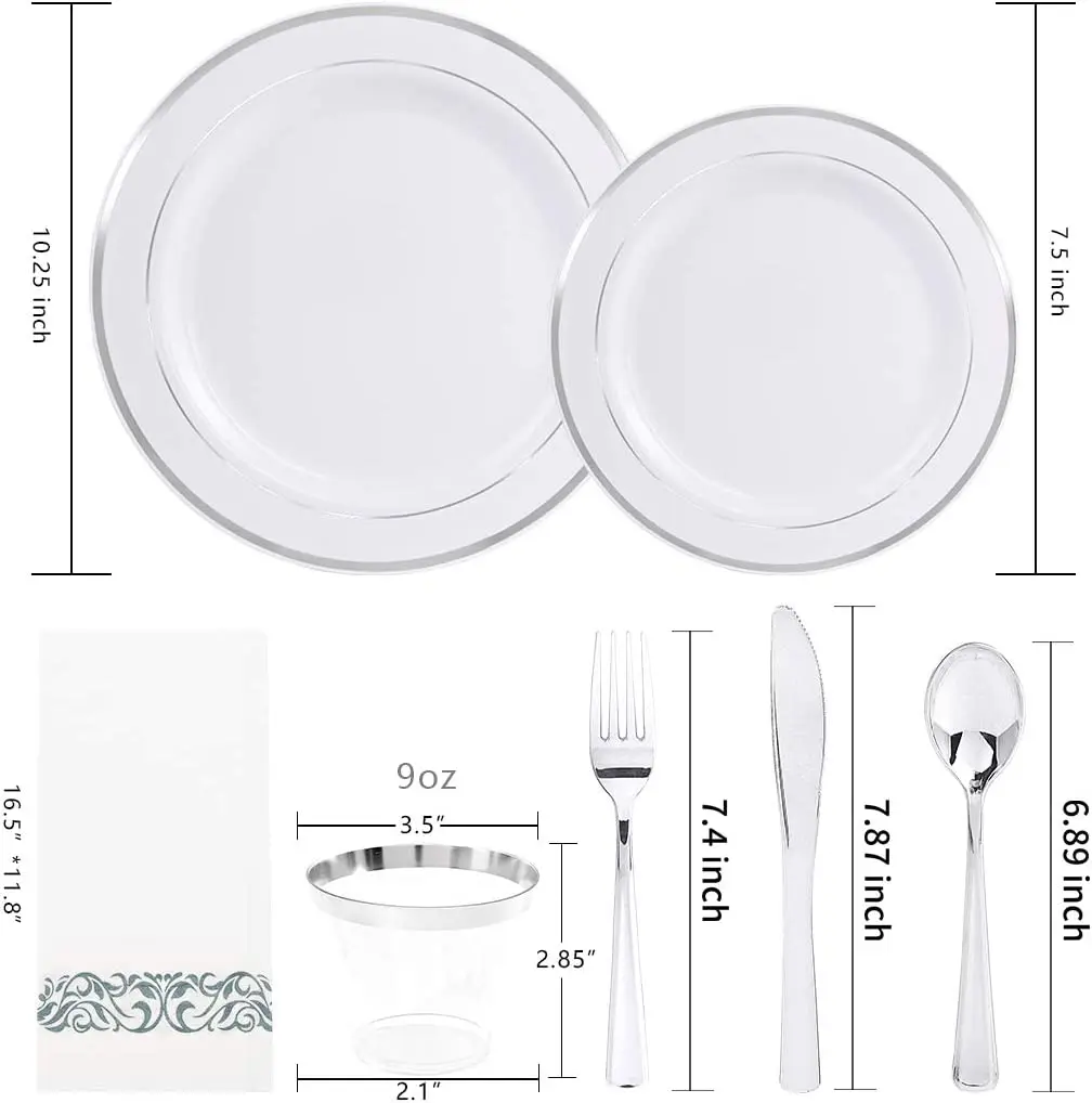 Fancy Disposable Plates with Cutlery - Perfect for Parties