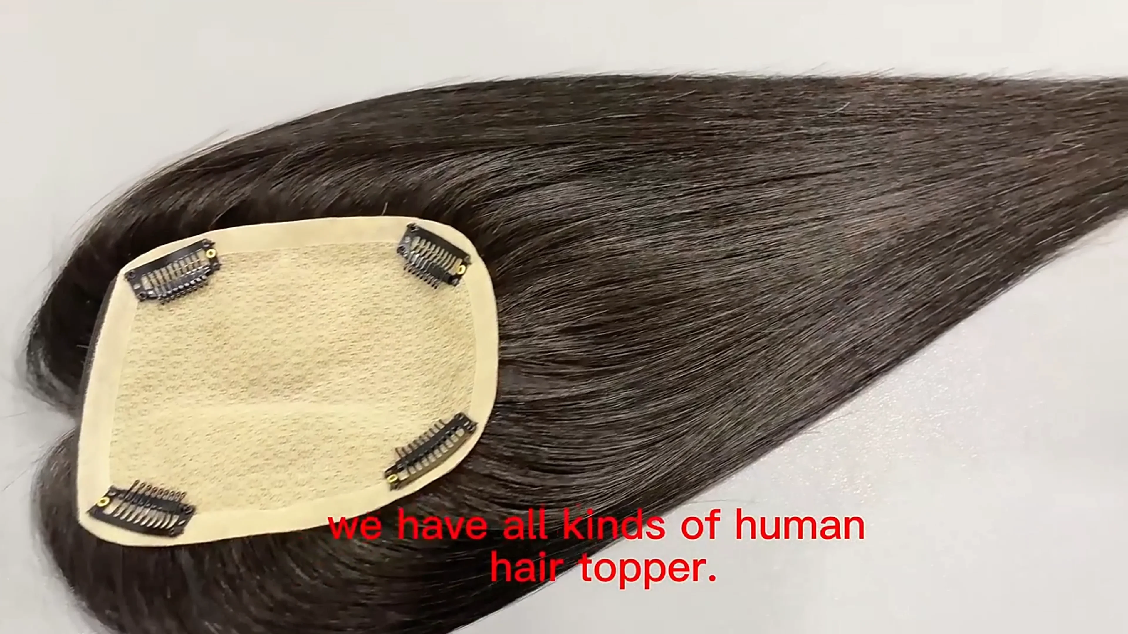 100% Real Human Hair Women Silk Base Topper Clip In Hair Piece Jewish ...