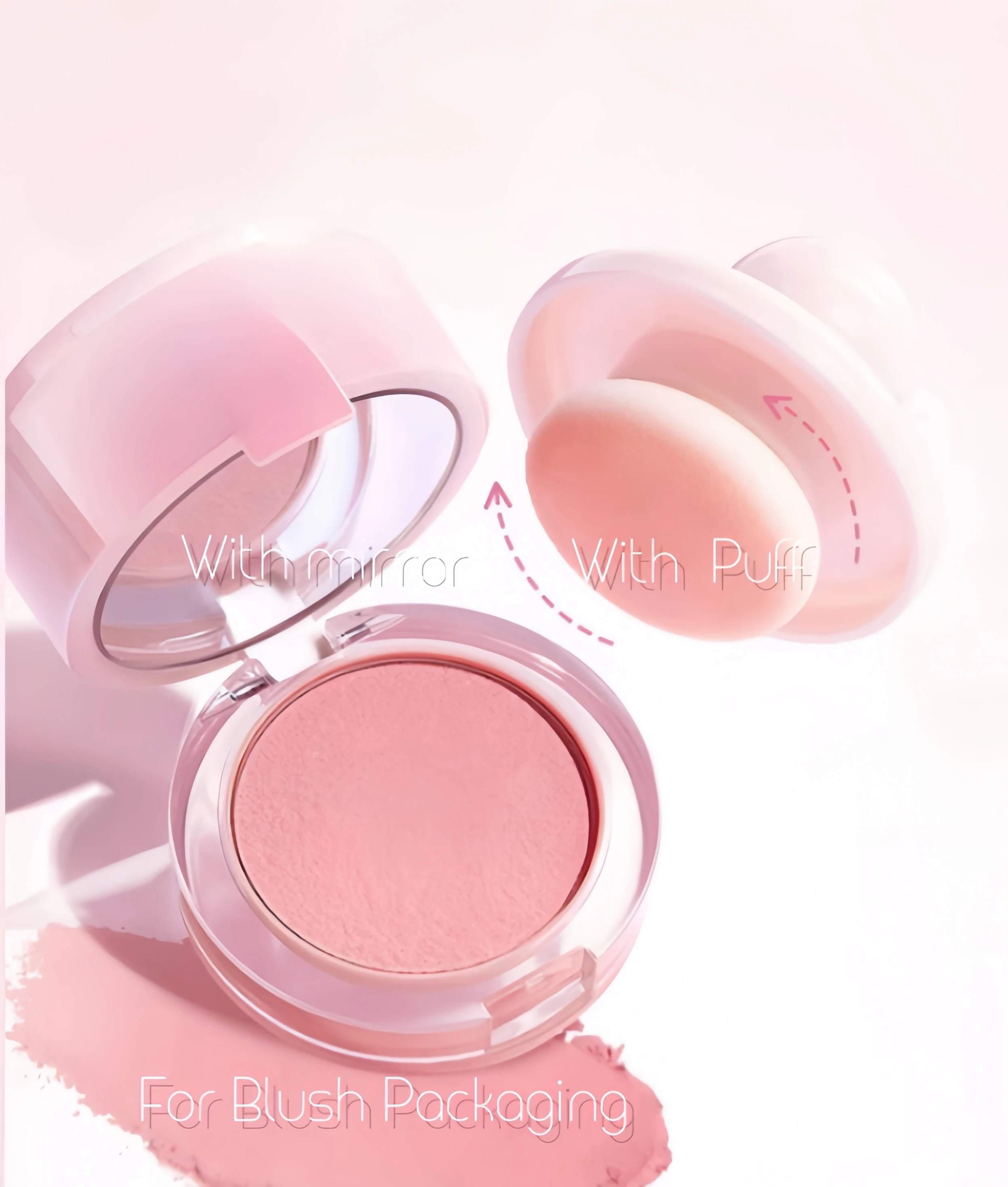YIYUE Cute Cosmetic Empty Blush Mud Case Blush Stamp Packaging With ...