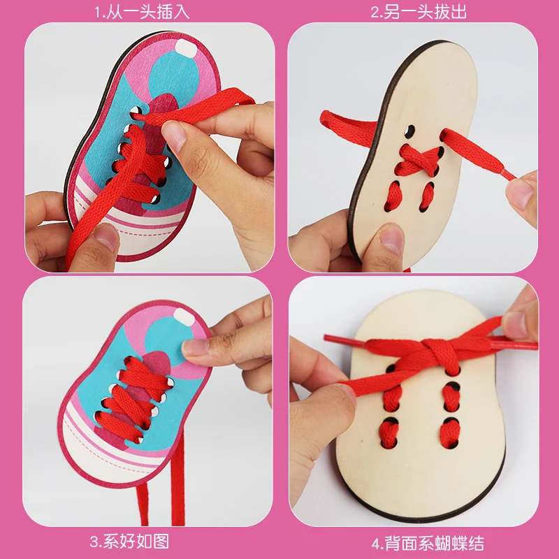 Best-Selling Wood Lacing Game Educational Toy Easy to Grip for Boys ...