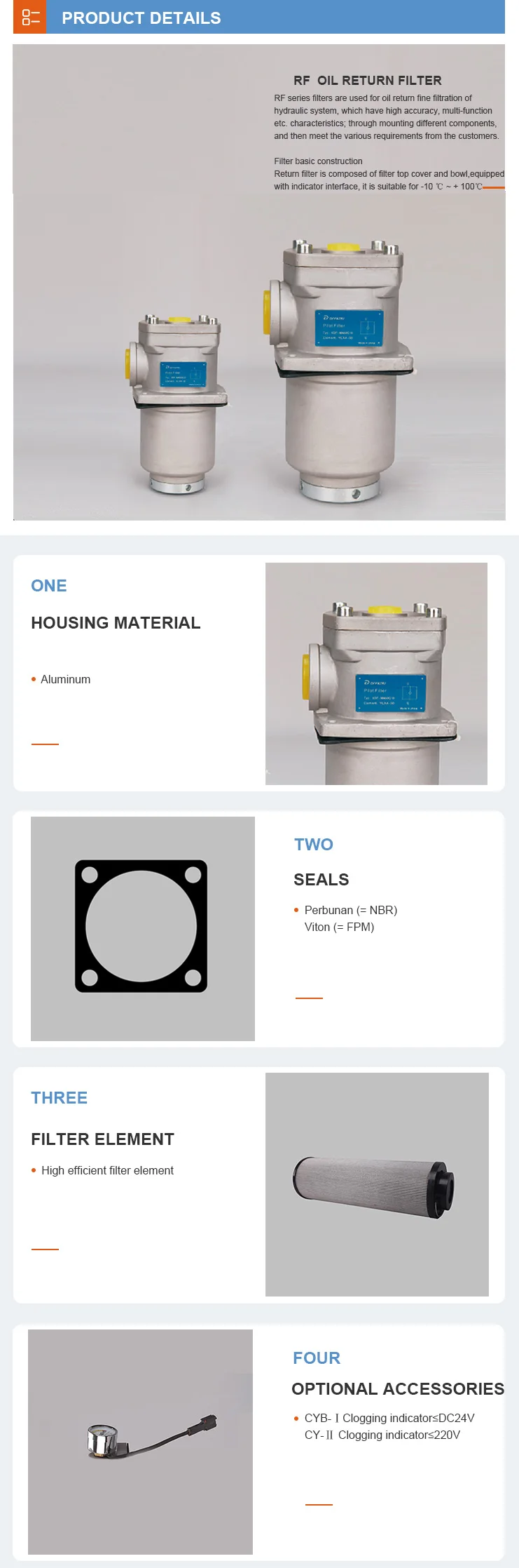 Direct Return Precision Oil Filter Mechanical Hydraulic Pressure Filter ...