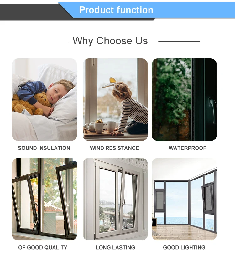 High Quality Double Tempered Glass Windows Aluminum Tilting And ...