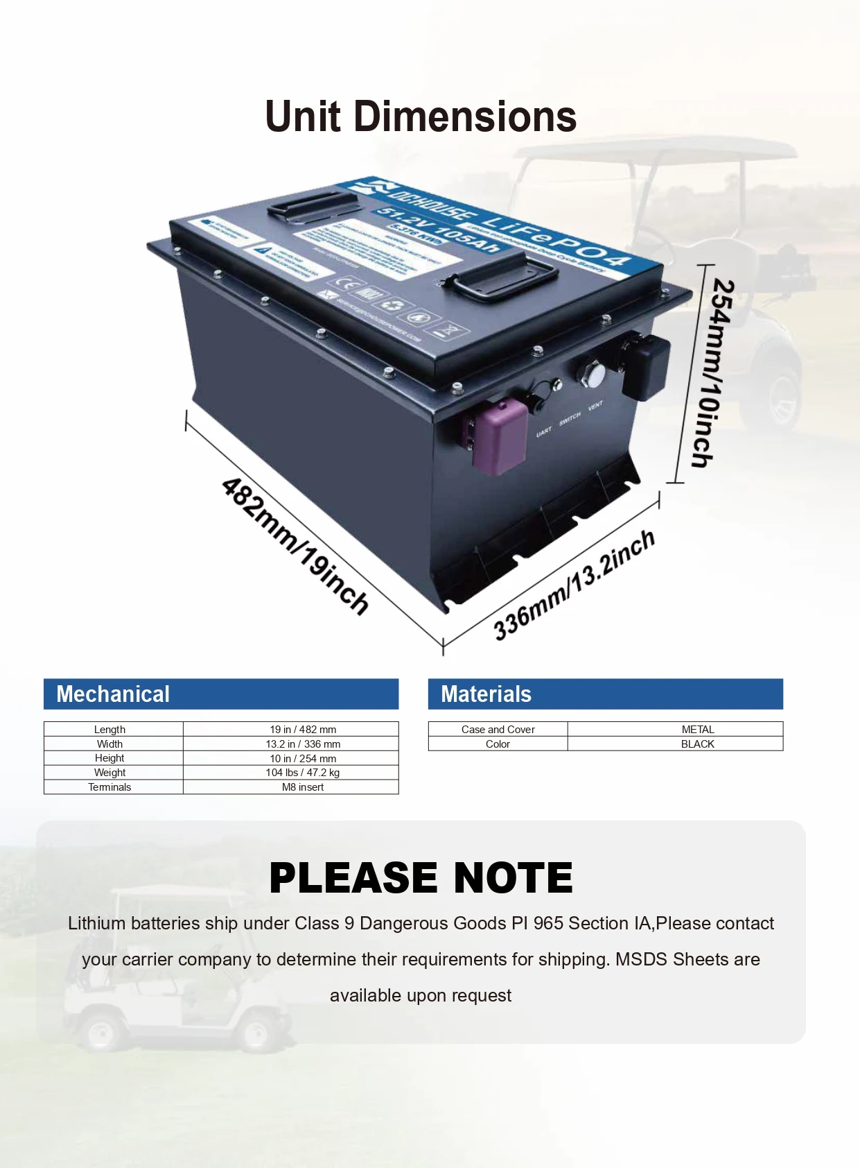 Eco-worthy Lfp Battery 48v 105ah for Golf Carts - 4000 Cycles