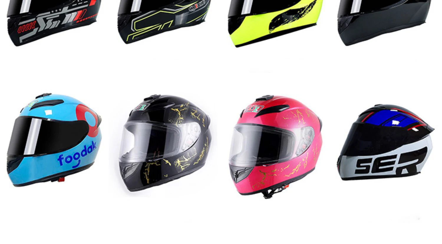 Personalization High Quality Motorcycle Full Face Green Transparent ...