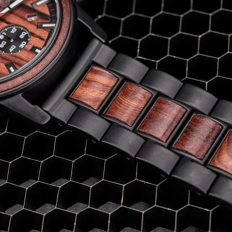 DODO DEER Luxury Men's Business Quartz Watch with Zebrawood Band