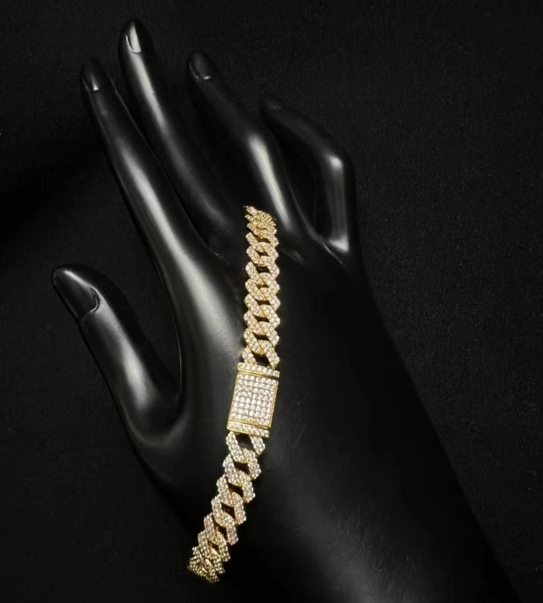 Moissanite Cuban Link Chain 9mm Moissanite Prong Cuban 9mm Moissanite ...