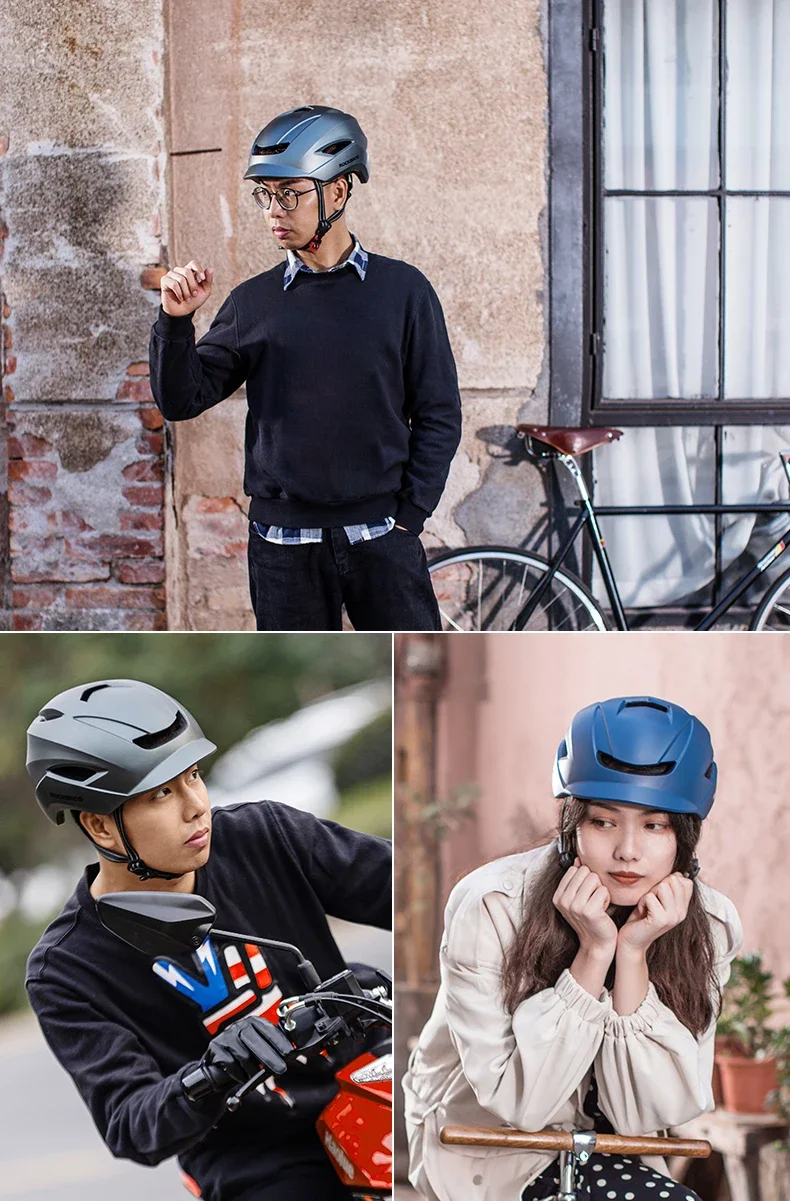 ROCKBROS Commuter Helmet Bike Smart Riding Helmets for Men Adult ...