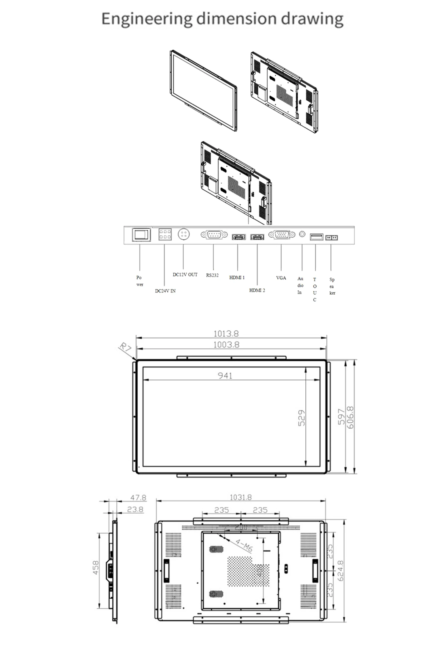 43 Inch Lg Portable Monitor Hd Touch Screen Monitor Graphic Display Tft Lcd Panel For Laptop Pc ...
