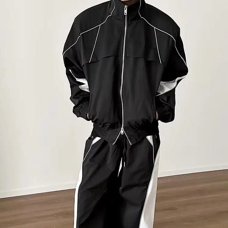 Custom Zip up Jacket Tracksuit Baggy Sweat Set Jogger Windbreaker ...