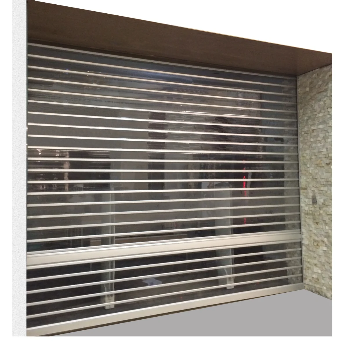 Commercial Transparent PVC Roller Shutter Doors Shop Front