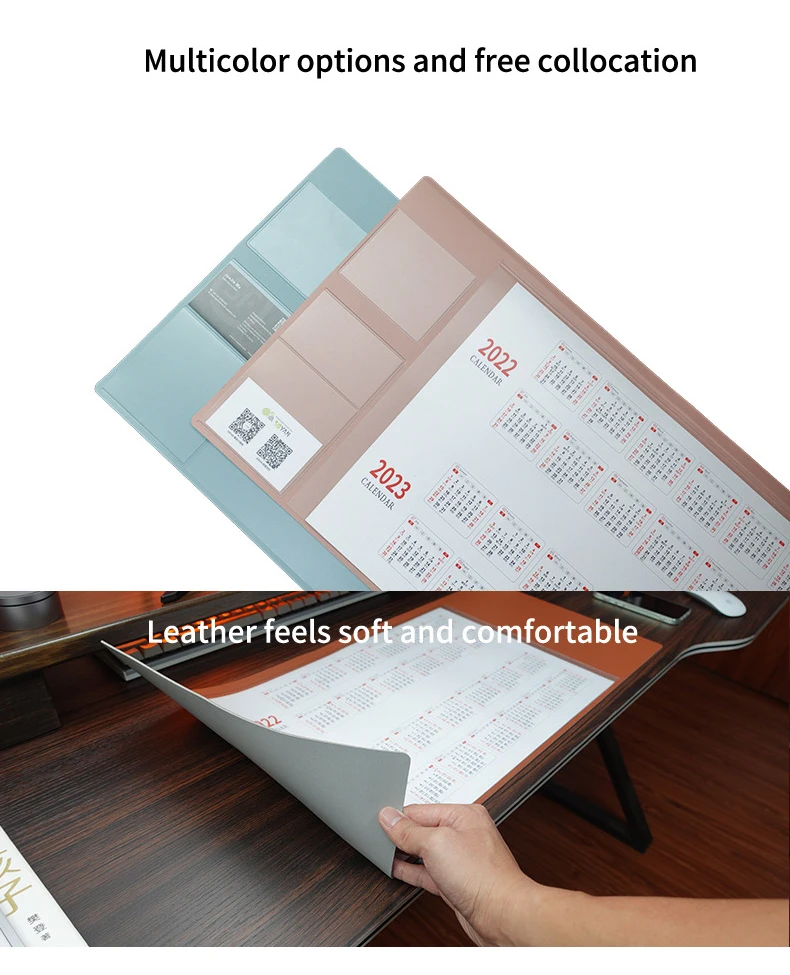 Waterproof Deskpad Calendar Desk Mat Mouse Pad Desktop Organizer pu ...