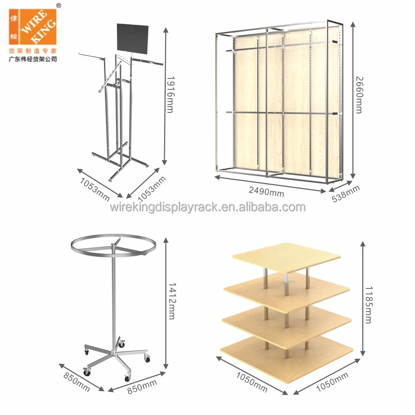 Wireking Hot Selling Clothes Stand Supermarket Store Clothing Rack ...