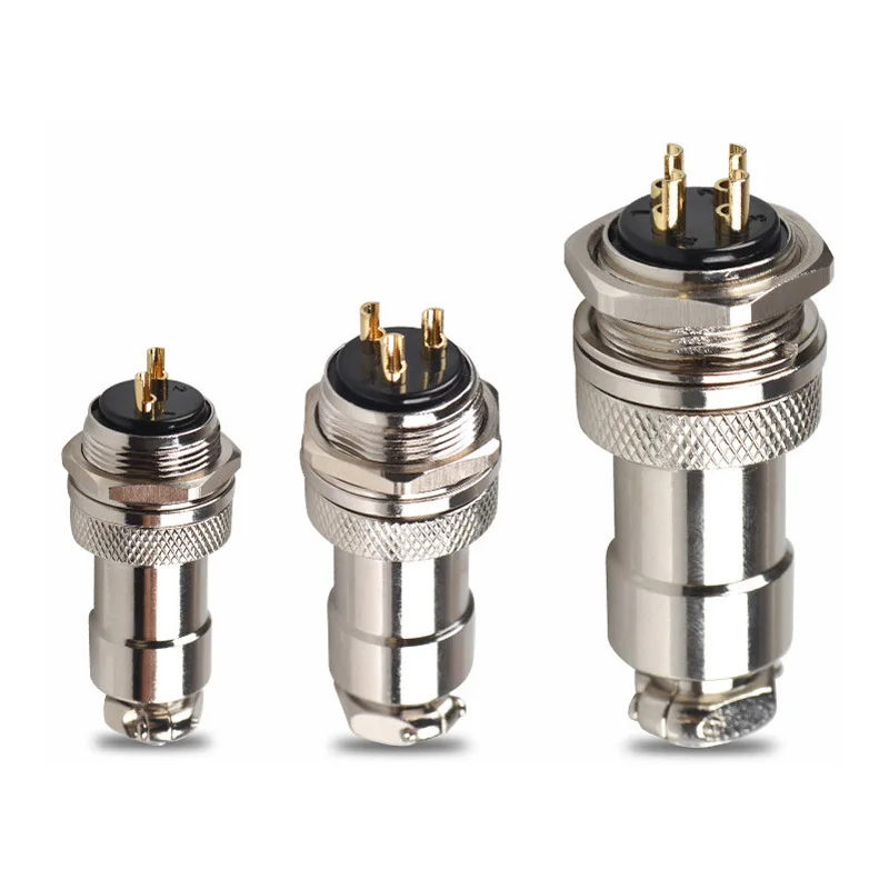 In-line Aviation Plug Socket Gx12 Gx16 Gx20 2-core 3-core 4-core Gold ...