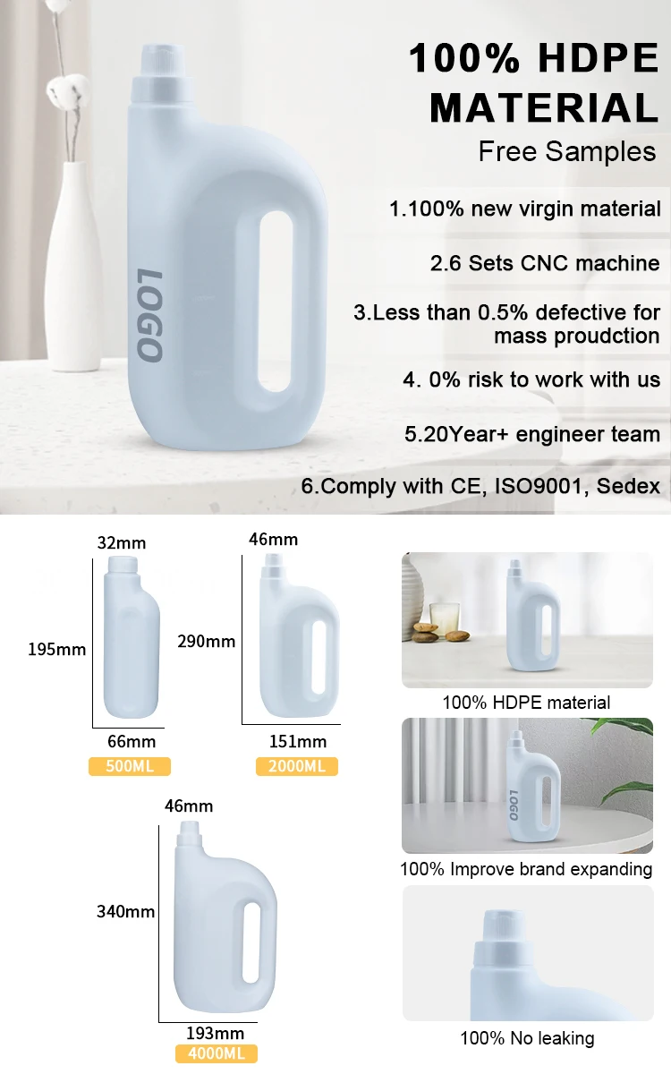 Custom Hdpe 2l Laundry Detergent Bottle Washing Bucket Liquid Plastic ...