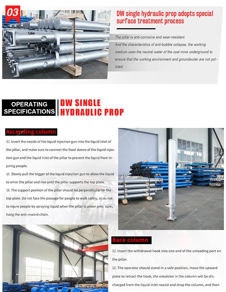 Coal Mine Single Hydraulic Prop Dw22-300/100x Roof Support - Buy Hydraulic Prop roof Support ...