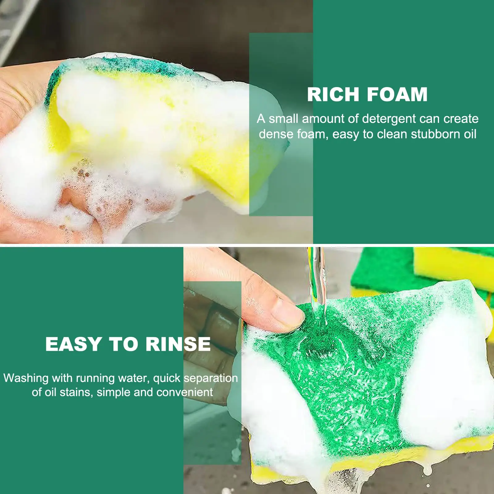 Dish Pan Pot Washing Scrub Sponge - Strong Cleaning Power