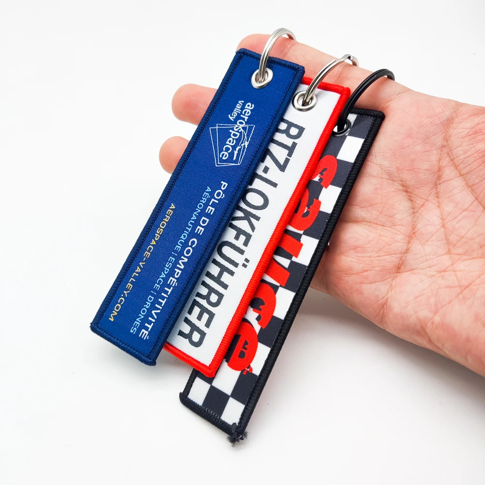 Customized Nylon Webbing Double-sided Logo Wristband Keychain - Buy ...