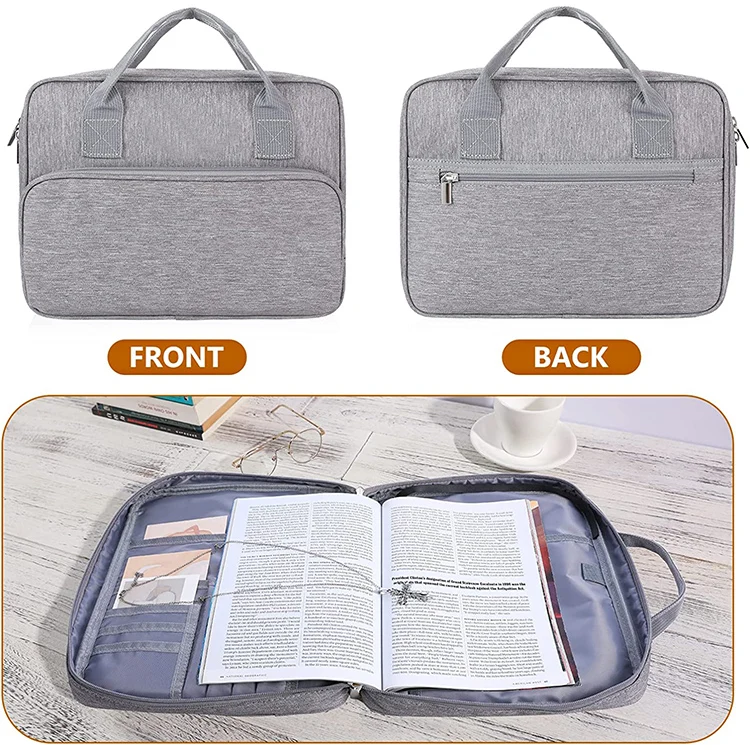 Multi-pockets Organizer Church Tote Holder Large Bible Carrying Book ...