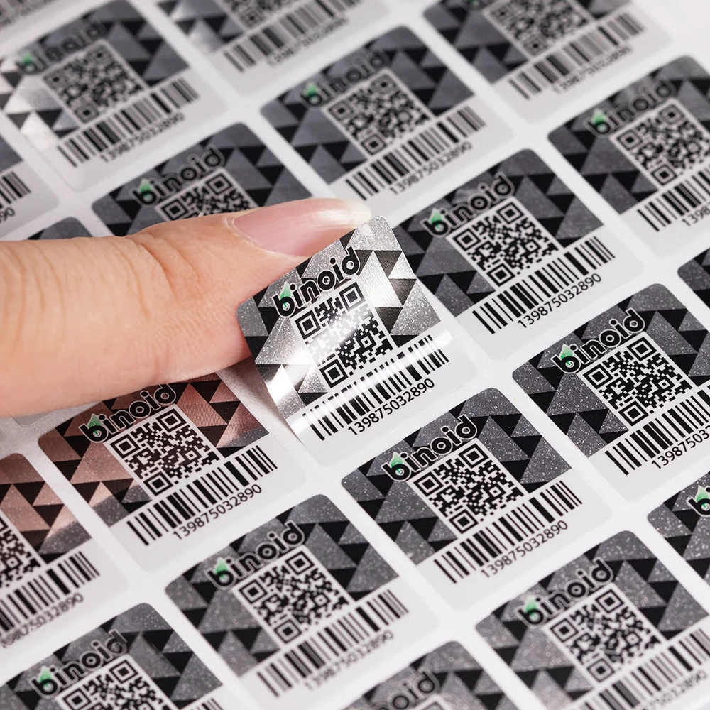 Serial Numbers Qr Code Sticker Authenticity Holographic Label rainbow ...