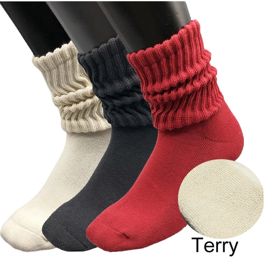 Fashion Vintage Knit Heavy Thick Ribbed Womens Cotton Slouch Socks ...