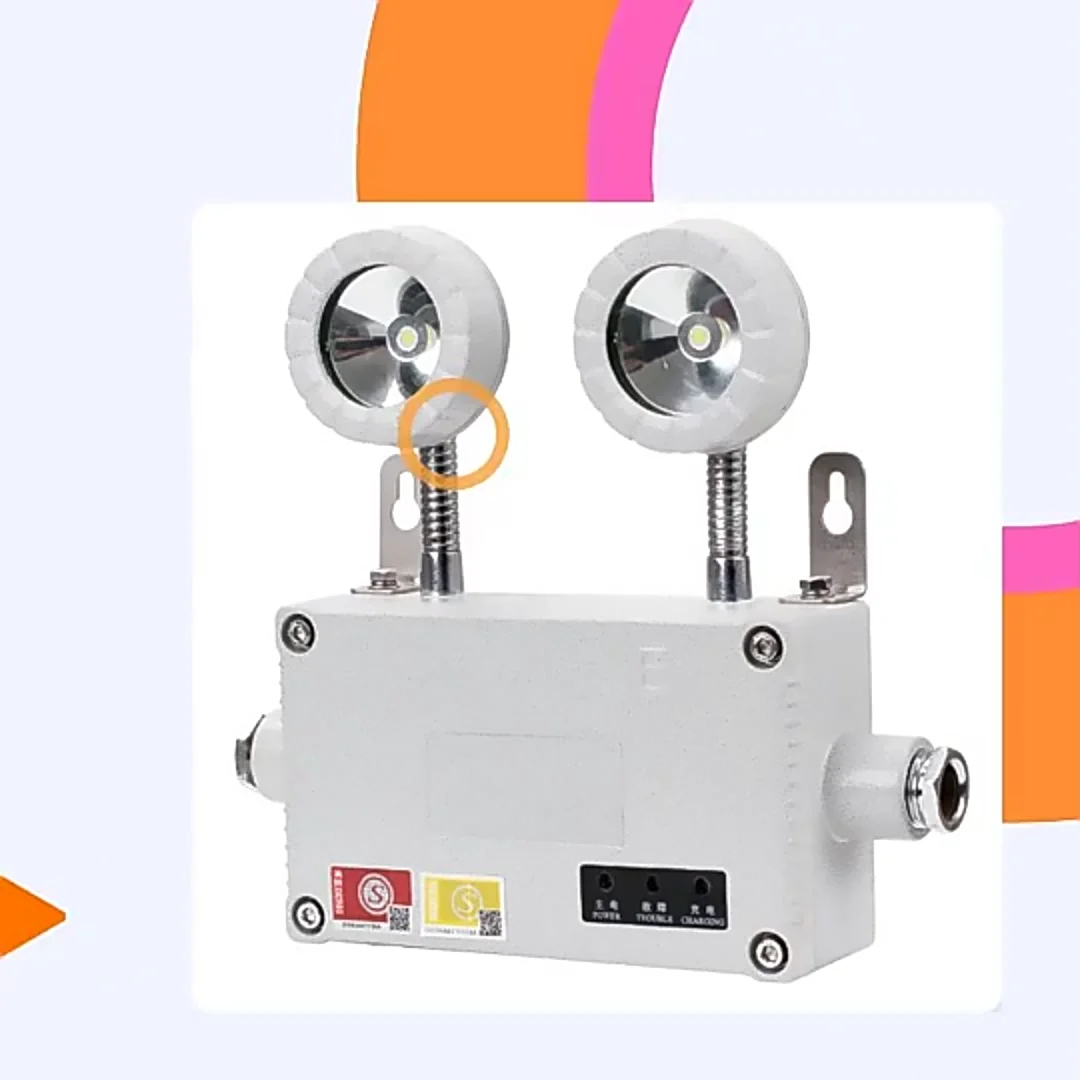 Ip65 2*3w Led Explosion Proof Two Head Emergency Light For Hazard Place Rechargeable Led ...