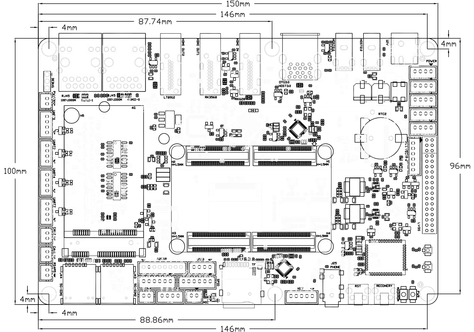 Rockchip RK3568B2 Development Board Main Board Android Rockchip Quality ...