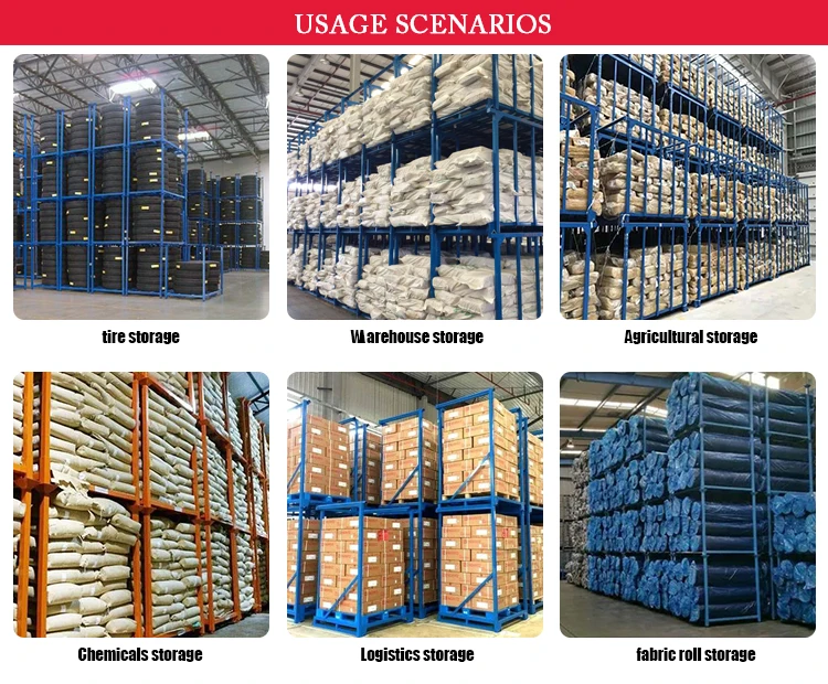 Heavy Duty Stacking Pallet Rack Metal Folding Stacking Racks Commercial ...
