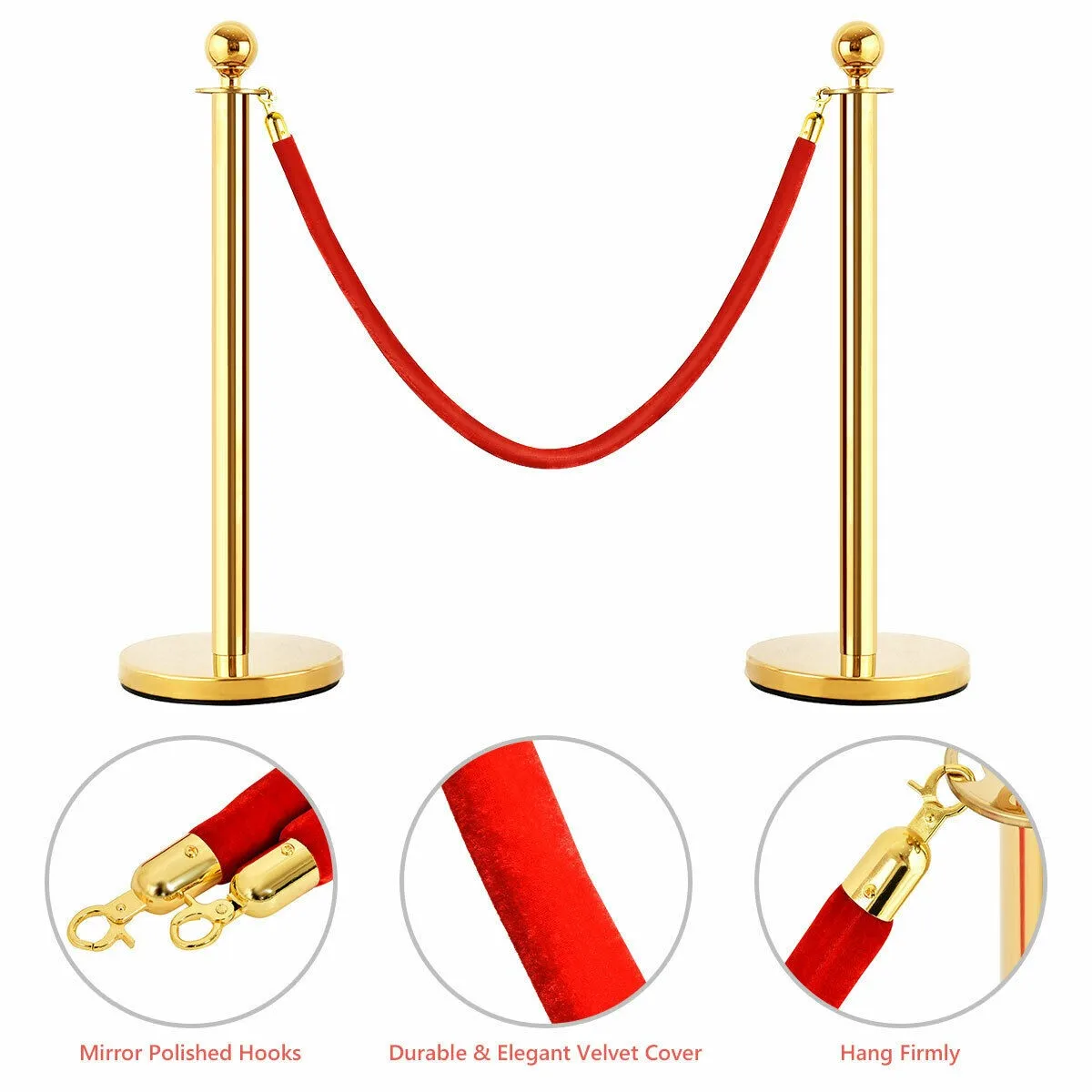 Stainless Steel Rope Stanchions - Crowd Control Solutions
