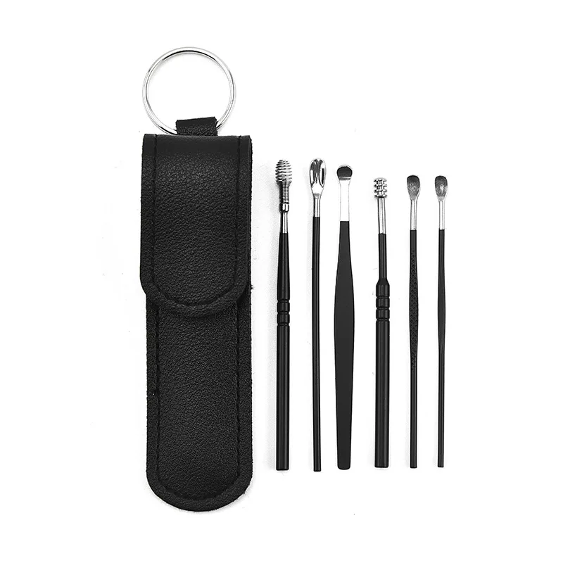 Tiktok Hot Selling Wholesale 6pcs Silver Ear Pick Set Stainless Steel ...