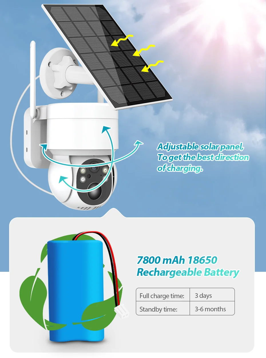 4mp Cctv Video Surveillance Outdoor Waterproof Ip65 Wireless Solar ...