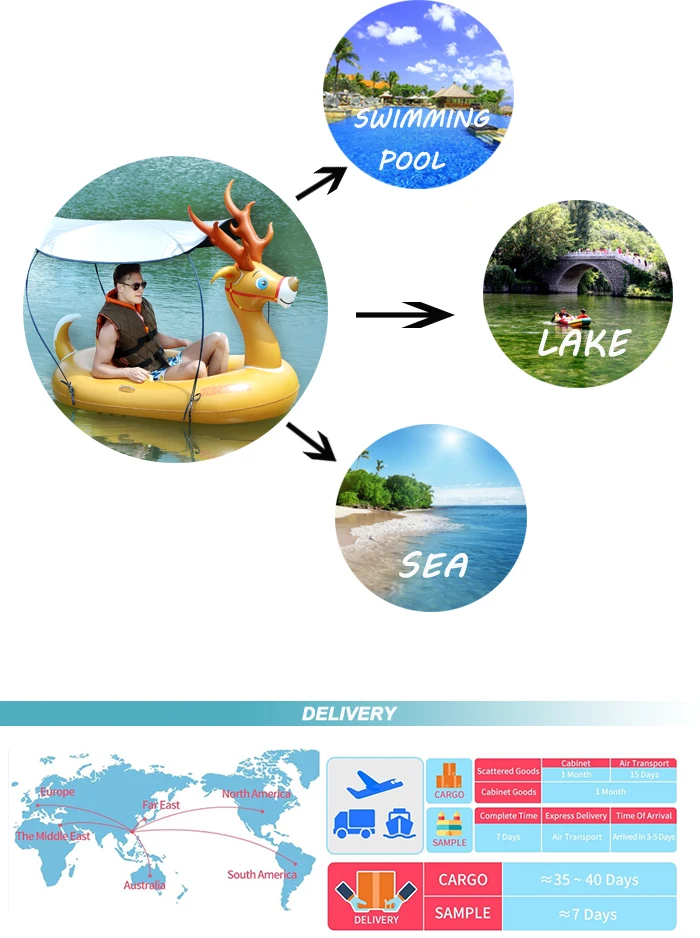 Motorized Floating Lounge - Customizable Flamingo Mattress