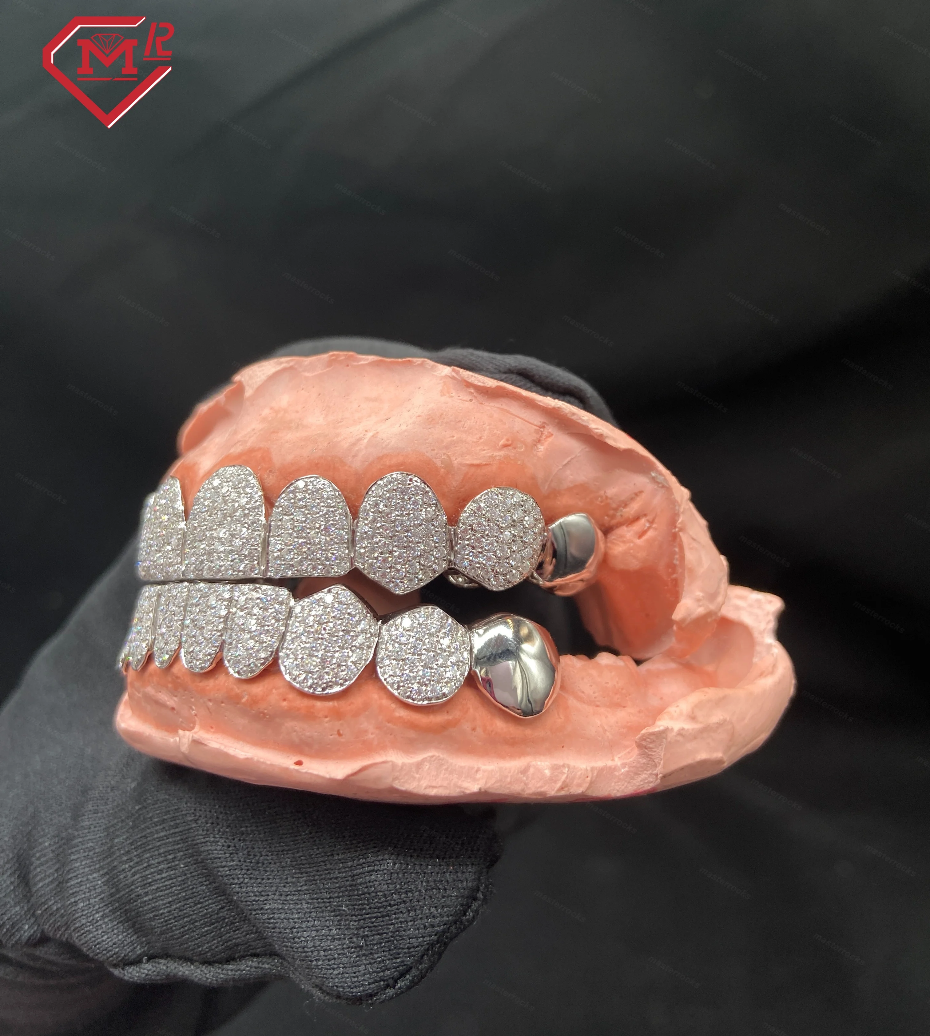 Real 925 Sterling Silver 8 Top 8 Bottom Grillz For Teeth Honey Comb ...