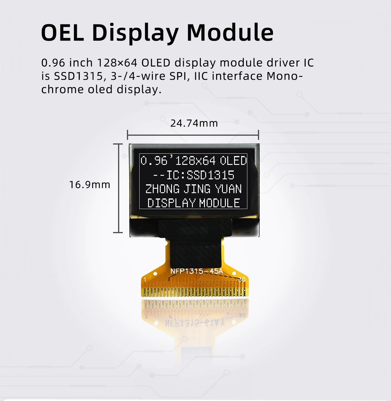 0.96 Inch Oled Display Module 128x64 Driver Ic Is Ssd1315 Spi/iic ...