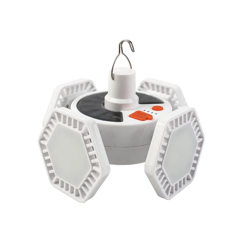 Solar Remote Control Lamp With Hook Usb Rechargeable 5 Gear Light ...