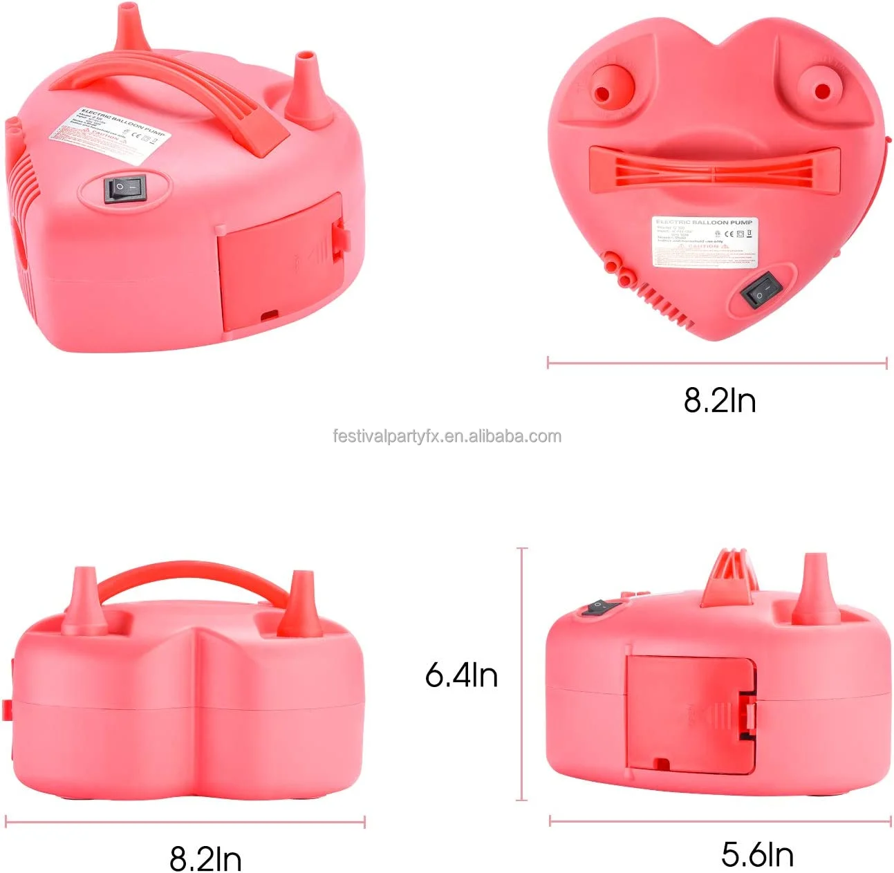 Hand Machine Helium Heart Portable Inflator Inflating Double Hole ...