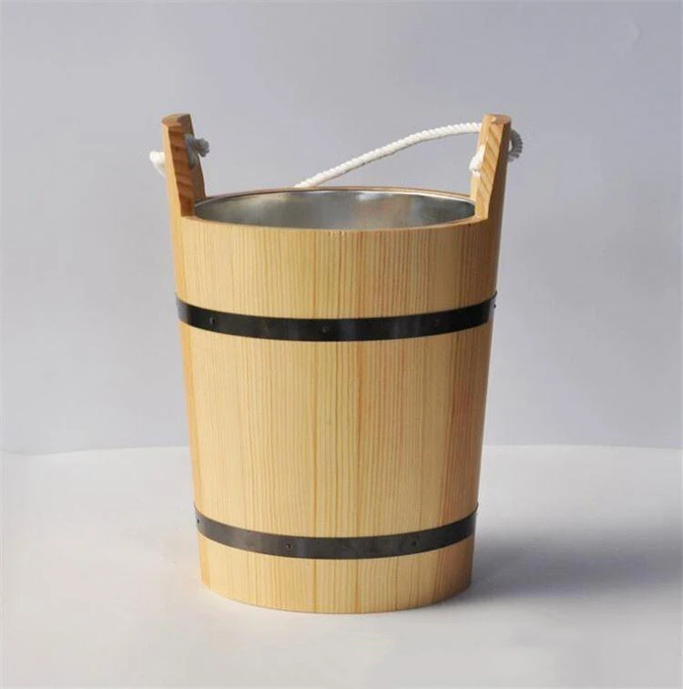 Wooden Barrel Cooler Wood Ice Bucket Wooden Ice Cooler With Plastic ...