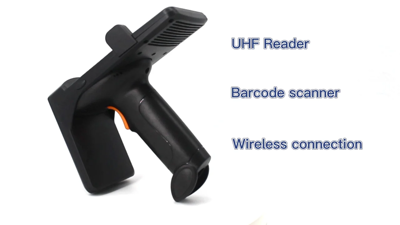 R12 Uhf Handheld 1d 2d Qr Barcode Scanner Pda Long Range Rfid Uhf With ...