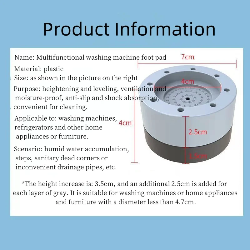 Washing Machine Foot Pads - Reduce Noise & Vibration