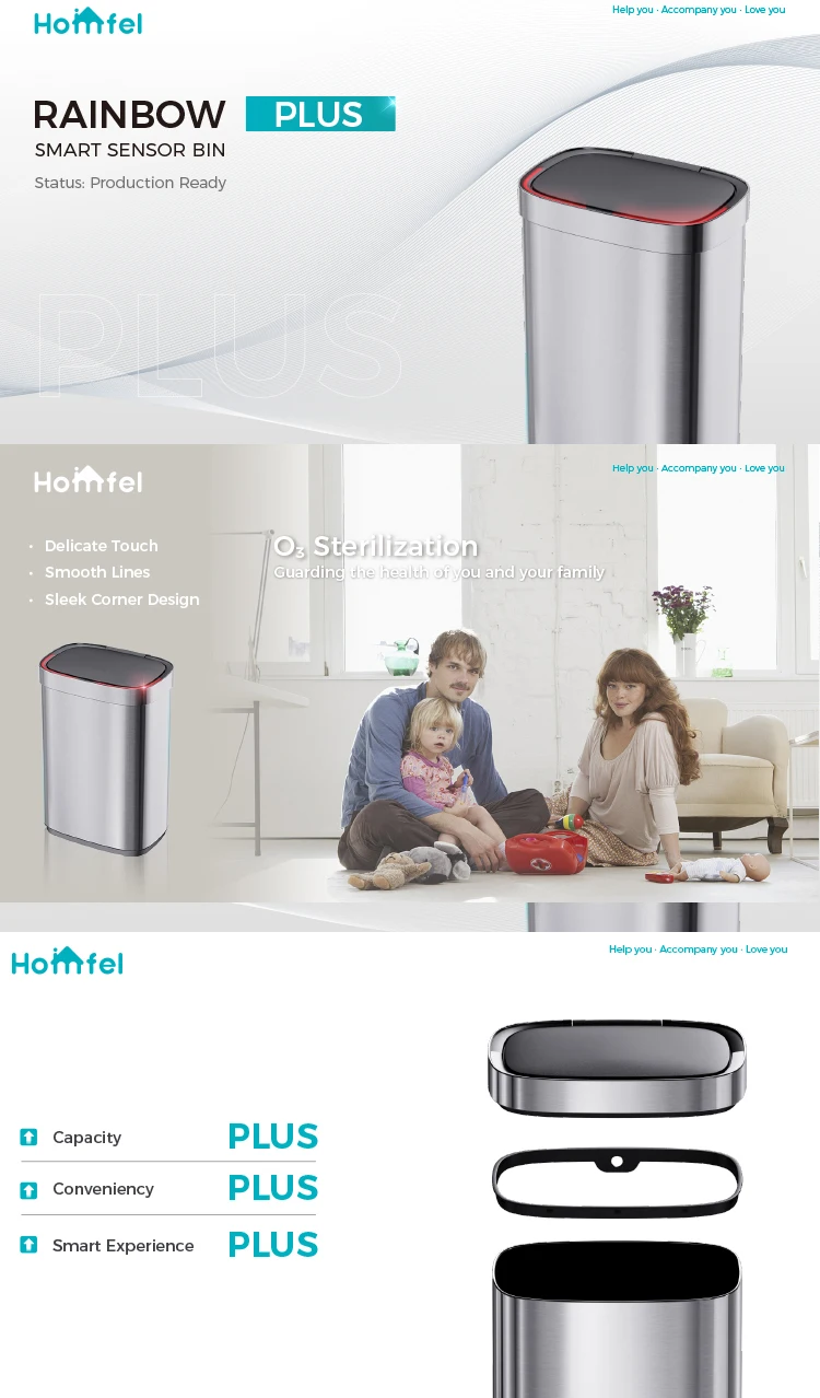 Automatic Touchless Smart Infrared Sensor Waste Bin Kitchen Stainless ...